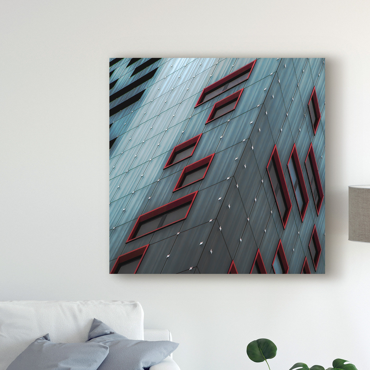 East Urban Home Red Windows by Gilbert Claes - Photograph Print on Canvas - Wayfair Canada